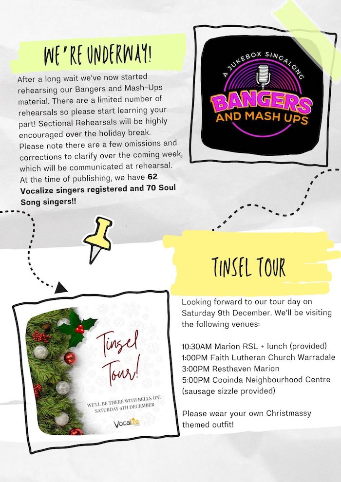 Vocalize Choir Newsletter